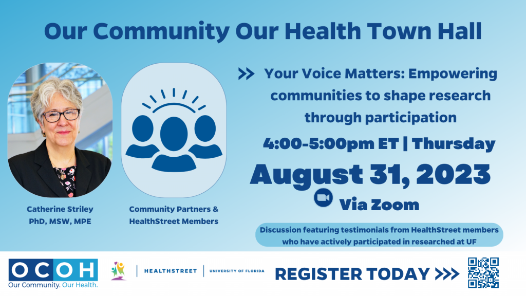 Our Community Our Health Town Hall: Your Voice Matters: Empowering ...